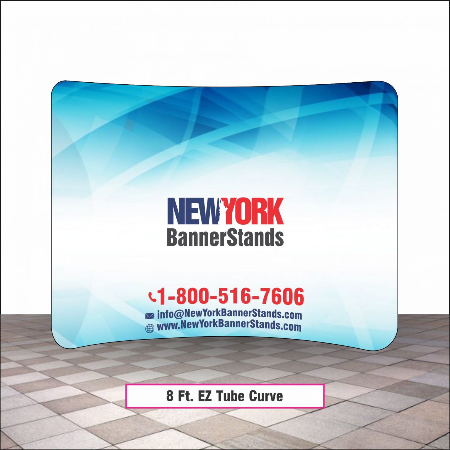 8 Ft. EZ Tube Curve - New York Banner Stands