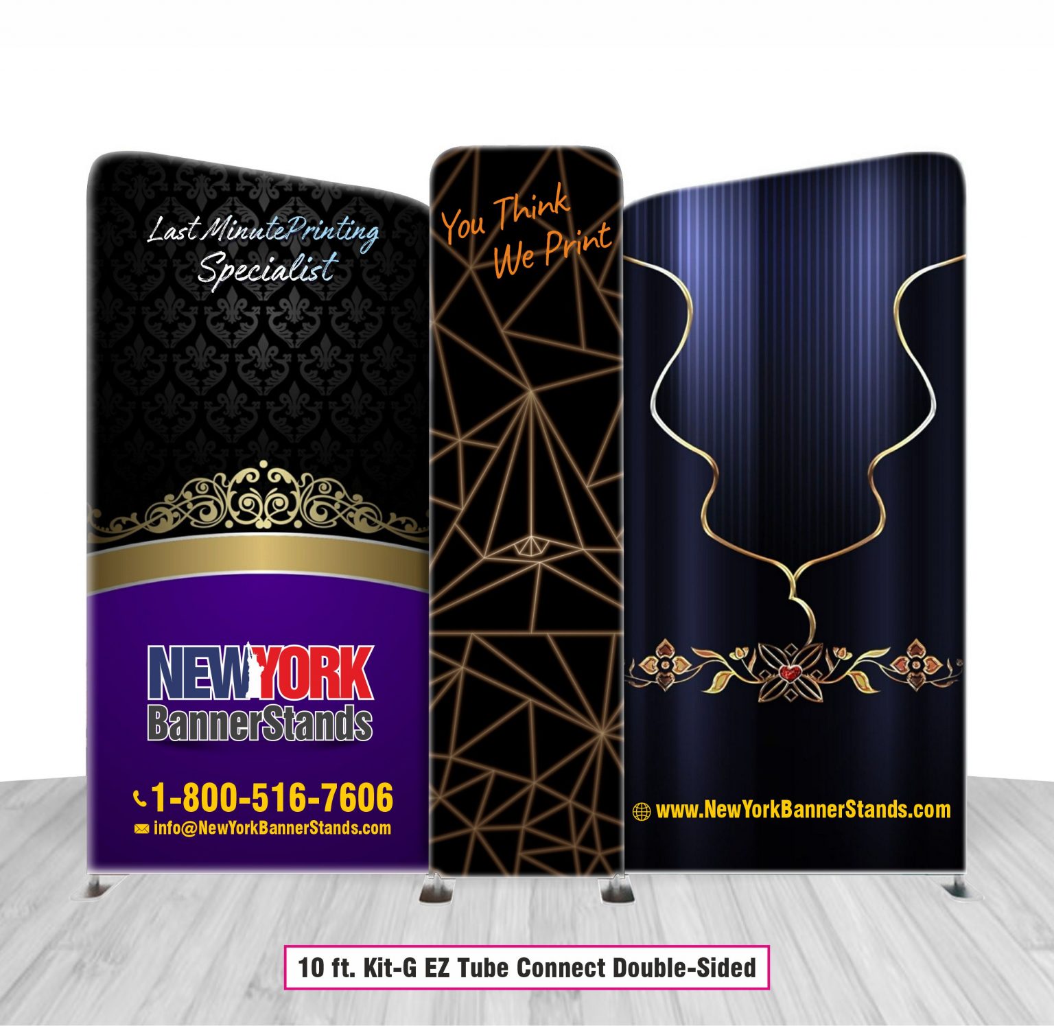 10 ft. Kit-G EZ Tube Connect Double-Sided - New York Banner Stands