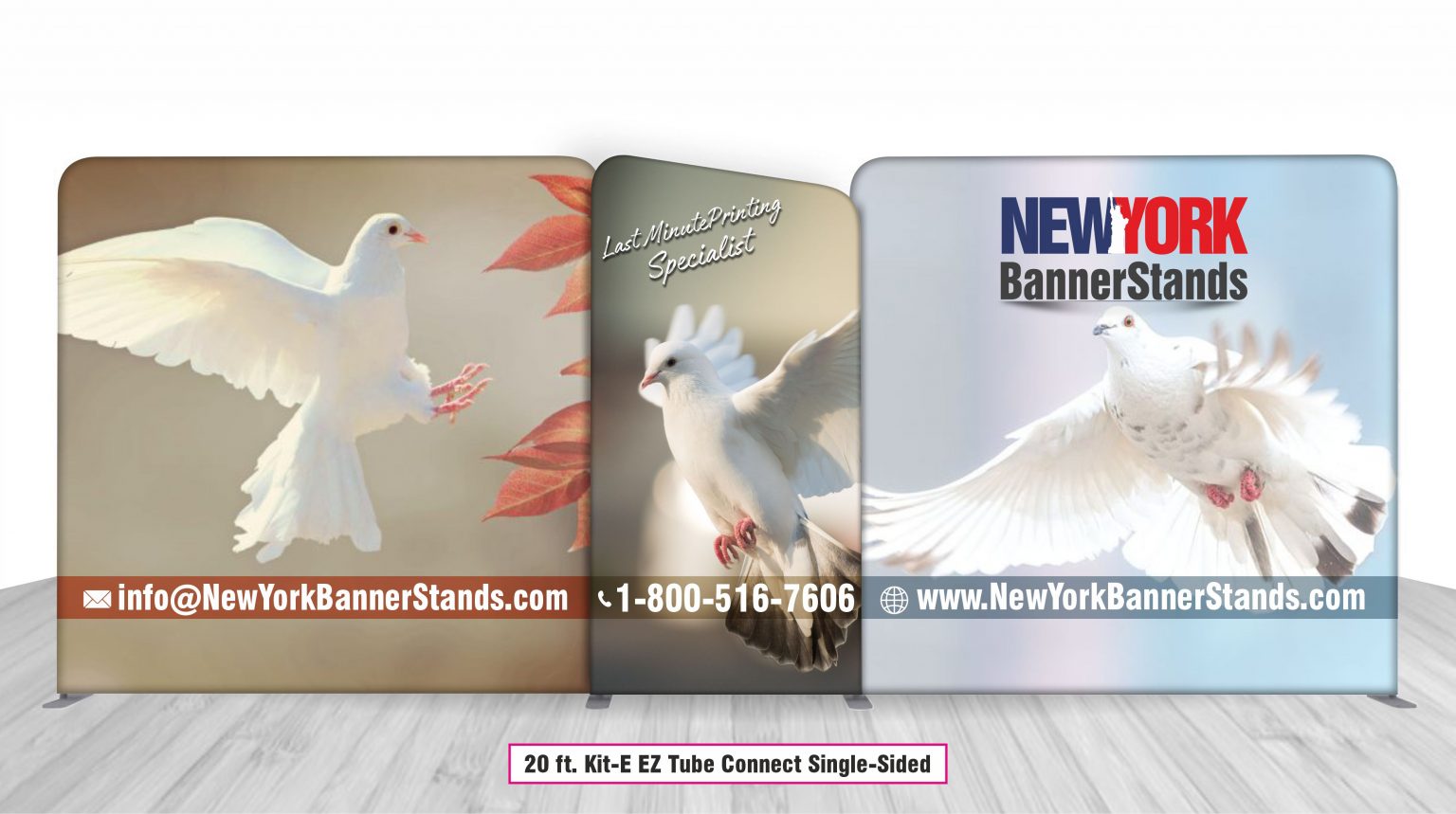 20 ft. Kit-E EZ Tube Connect Single-Sided - 10ft Tent Half Wall with ...