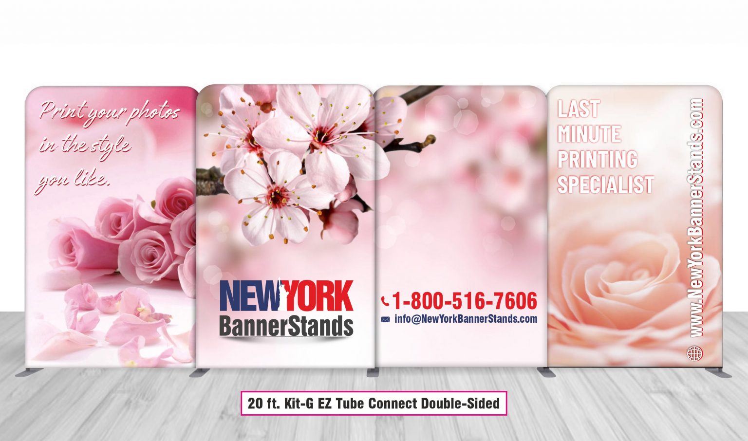 20 ft. Kit-G EZ Tube Connect Double-Sided - 10ft Tent Half Wall with ...