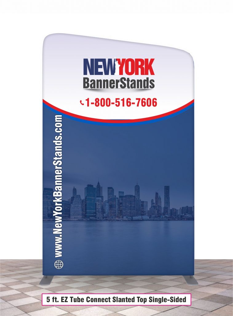 5 ft. EZ Tube Connect Slanted Top Single-Sided - New York Banner Stands
