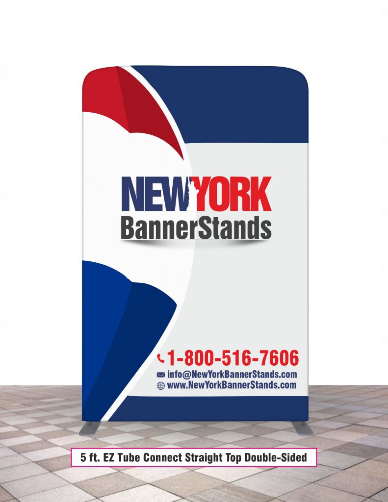 5 ft. EZ Tube Connect Straight Top Double-Sided - New York Banner Stands